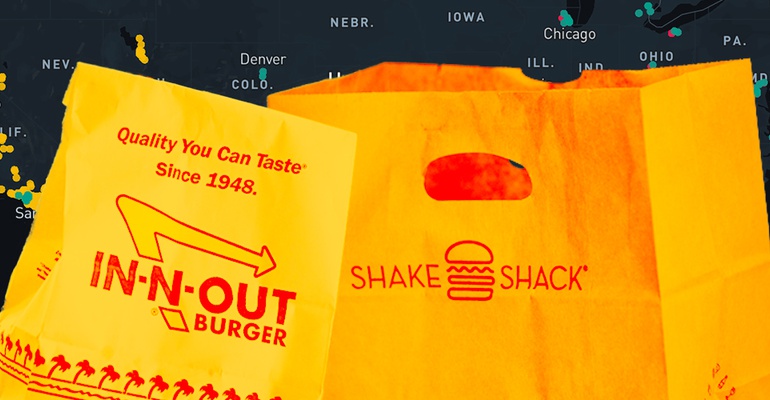 Shake Shack vs. In-N-Out Burger: how they compare on the map | The ...